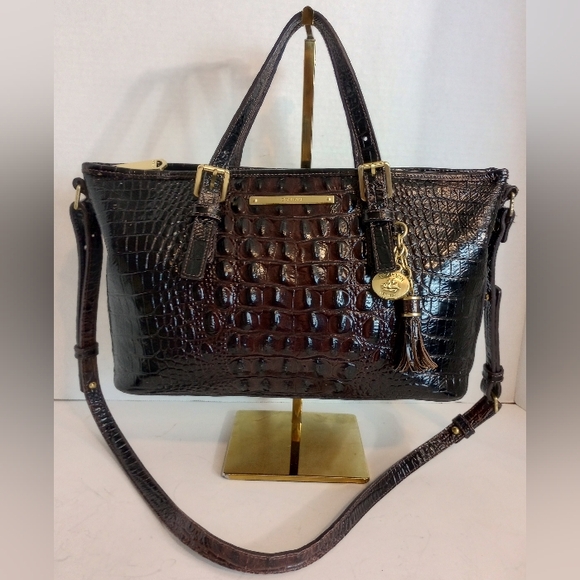 Brahmin | Bags | Brahmin Cocoa Melbourne Mini Asher Crocodile Embossed ...